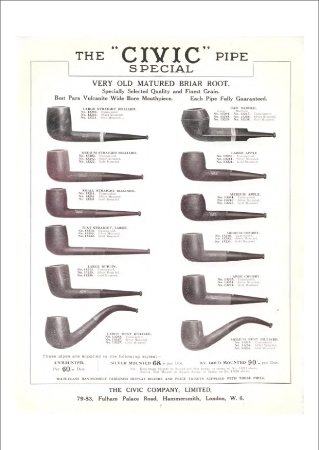 Civic Company 1921 Trade List | rebornpipes
