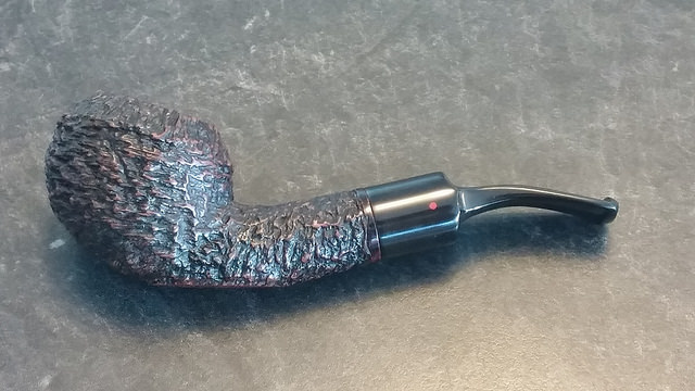 Tooth Dents and Rim Lava on a Blatter Rustic Bent Rhodesian | rebornpipes