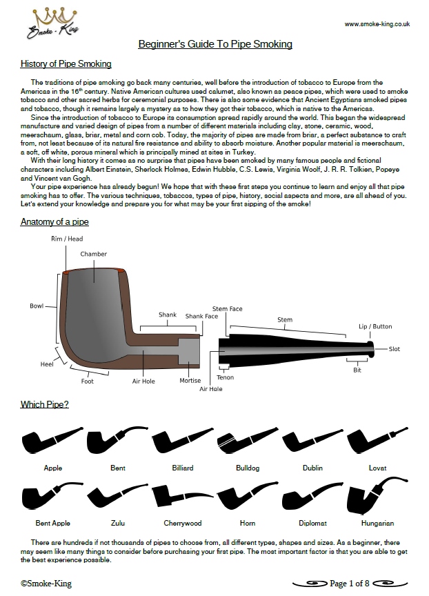 Smoke King UK Tobacconist Beginner’s Guide to Pipe Smoking | rebornpipes