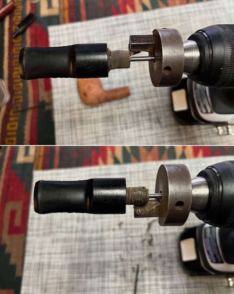 carving a pipe from a pre-drilled briar block | rebornpipes