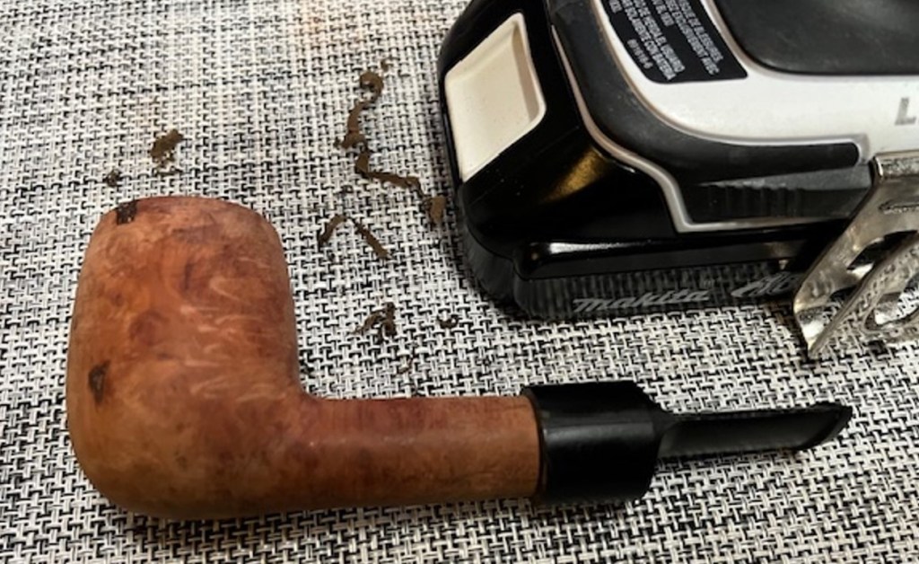 carving a pipe from a pre-drilled briar block | rebornpipes