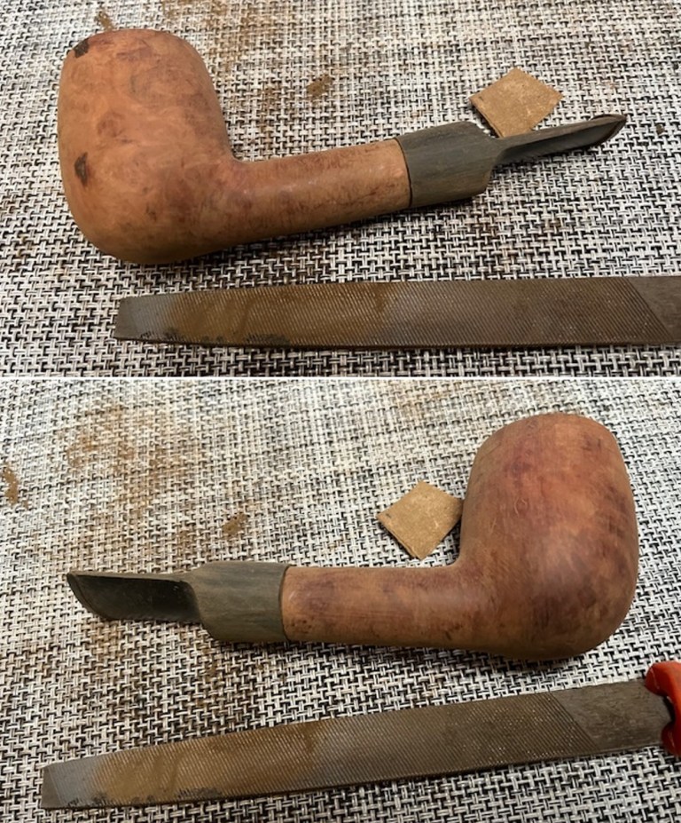 carving a pipe from a pre-drilled briar block | rebornpipes