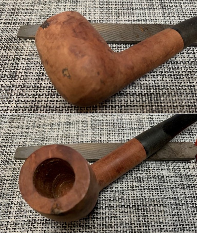 carving a pipe from a pre-drilled briar block | rebornpipes