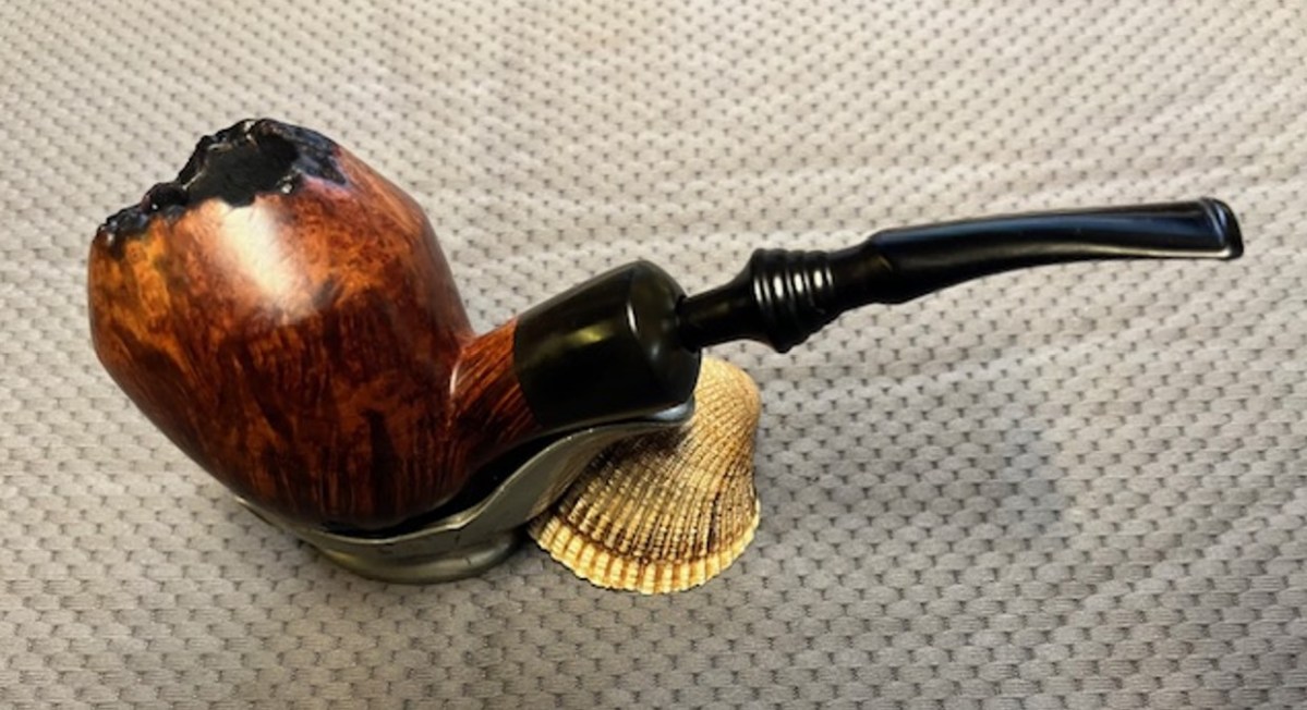 Nording “N” Handcrafted Made in Denmark Freehand with fancy turned vulcanite stem | rebornpipes